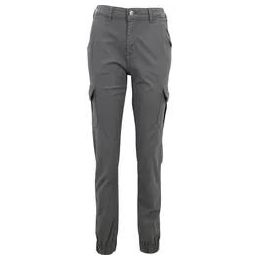 Cargohose Urban Classics "Urban Classics Damen Ladies High Waist Cargo Pants", Damen, Gr. 27, Normalgr&ouml;&szlig;en, lightshadow, 98% Baumwolle, 2% Elasthan, unifarben, normal, Hosen Cargohose