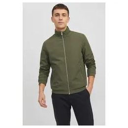 Jack & Jones PlusSize Blouson "JJERUSH HARRINGTON BOMBER NOOS PLS", Herren, Gr. 6XL, dusty olive, Web, Obermaterial: 100% Polyester, JACK & JONES PLUSSIZE, unifarben, regular fit normal, ohne Ausschnitt, B&uuml;ndchen, Jacken Blouson, Kunstfaser, regular fit