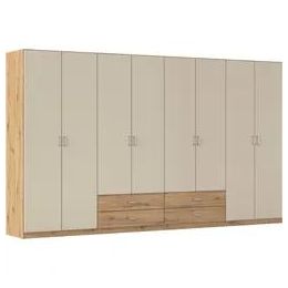 Dreht&uuml;renschrank Rauch "Kleiderschrank Garderobe GAMMA Breiten 91/136/181/226/271/315/360 cm", eiche artisan, beige (champagner), griffe alu, B:360cm H:210cm T:54cm, Holzwerkstoff, Schr&auml;nke, Dreht&uuml;renschrank, mit Schubladen, verschiedene Griff-Varianten TOPSELLER MADE IN GERMANY