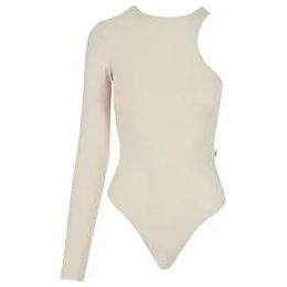 Body Urban Classics "Urban Classics Damen Ladies Organic Stretch Asymmetric Body", Damen, Gr. L, US-Gr&ouml;&szlig;en, sandwei&szlig;, 95% Baumwolle, 5% Elasthan, Bodys Body