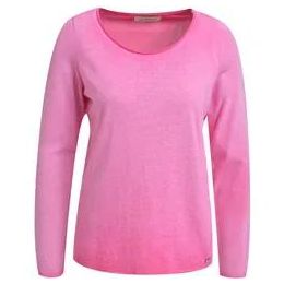 Smith & Soul Langarmshirt SMITH & SOUL, Damen, Gr. XXL, fuchsia, Strick, Obermaterial: 50% Baumwolle, 50% Polyester, unifarben, regular fit normal, Rundhals, eingefasste Kante, Shirts Langarmshirt, tiefer Rundhals, regular fit