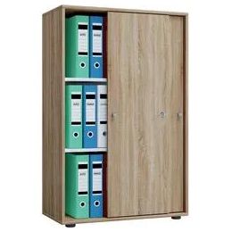 Aktenschrank Vcm "B&uuml;roschrank Aktenschrank Schiebet&uuml;ren Lona 3fach", braun (sonoma, eiche (s&auml;gerau)), B:70cm T:40cm, Obermaterial: 100% Holz Wood., Schr&auml;nke