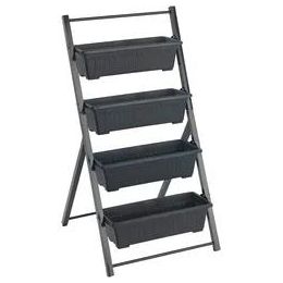 Hochbeet Maximex "Vertikales Hochbeet 4 Etagen", schwarz, B:56,5cm H:108cm T:62cm, Kunststoff, Metall, Pflanzgef&auml;&szlig;e, vertikales Hochbeet f&uuml;r Balkon & Terrasse, herausnehmbare Pflanzk&auml;sten