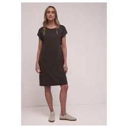 Jerseykleid Street One, Damen, Gr. 34, EURO-Gr&ouml;&szlig;en, espresso braun, Jersey, 73% Viskose, 24% Polyester, 3% Elasthan, unifarben, normal normal, Rundhals, B&uuml;ndchen, Kleider Jerseykleid, knielang