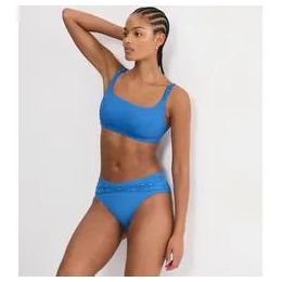 B&uuml;gel-Bikini-Top Triumph "Palina Love by the Sea N", Damen, Gr. 42, Cup F, very blau, Microfaser, Obermaterial: 77% Polyamid, 23% Elasthan, Bikini-Oberteile, Triumph x Palina Rojinski