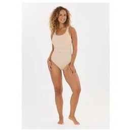 Badeanzug NOU "Priyanka", Damen, Gr. 46, beige, 94% Polyester, 6% Elasthan, unifarben, Badeanz&uuml;ge Badeanzug, mit dekorativer G&uuml;rtelschnalle