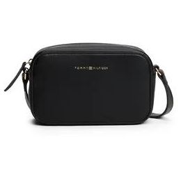 Umh&auml;ngetasche Tommy Hilfiger "TH LOGO CAMERA BAG", Damen, Gr. B/H/T: 20cm x 12cm x 7cm, schwarz, Lederimitat, Taschen Umh&auml;ngetasche, Damen Schultertasche, Minibag mit verstellbarem Umh&auml;ngeriemen