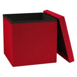 Sitztruhe Vcm "Stoff Sitztruhe Sitzbank Truhe Box Hocker Boxas", rot, B:38cm T:38cm, Obermaterial: 100% Textilmaterial TEXMAT., Sitzb&auml;nke