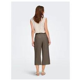 Culotte Only "ONLSIESTA HW LIN BL CLEAN CULOT PNT NOOS", Damen, Gr. XS, N-Gr, walnut, Web, Obermaterial: 80% Viskose, 20% Leinen, unifarben, 7/8-L&auml;nge, Hosen Culotte, mit Leinen