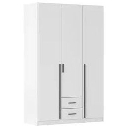 Dreht&uuml;renschrank Rauch "Kleiderschrank Garderobe GAMMA Breiten 91/136/181/226/271/315/360 cm", alpinwei&szlig;, griffstangen graumetallic, B:136cm H:210cm T:54cm, Holzwerkstoff, Schr&auml;nke, Dreht&uuml;renschrank, mit Schubladen, verschiedene Griff-Varianten TOPSELLER MADE IN GERMANY