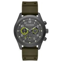 Chronograph Skechers "Roscoe", oliv, gunmetal, Armbanduhren, Herren, Chronograph, Quarzuhr, Armbanduhr, Herrenuhr, Silikonarmband, analog, Tag