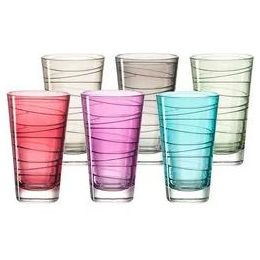 Glas Leonardo "Trinkgl&auml;ser Vario 200 ml 6er Set", bunt, Glas, Trinkgef&auml;&szlig;e, GlaeserSet Trinkglas