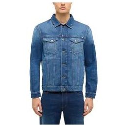 Jeansjacke Mustang "MU-Dallas", Herren, Gr. XXL, rigid blau, Denim/Jeans, Obermaterial: 100% Baumwolle, normal h&uuml;ftlang, 1-Knopf-Manschette, Jacken Jeansjacke, mit Teilungsn&auml;hten