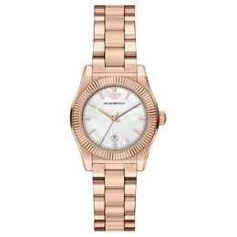 Quarzuhr Emporio Armani, ros&eacute;goldfarben, perlmuttfarben, Armbanduhren, Damen, Quarzuhr, Armbanduhr, Damenuhr, Edelstahlarmband, analog, Tag