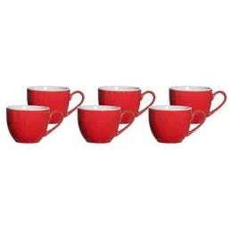 Ritzenhoff & Breker Espressotasse RITZENHOFF & BREKER "Espressotassen Doppio 80 ml 6er Set", rot, Porzellan, Trinkgef&auml;&szlig;e, Espressotasse