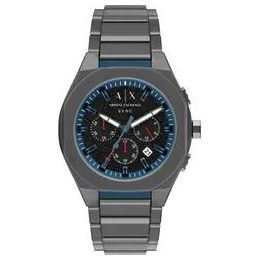 Giorgio Armani Chronograph ARMANI EXCHANGE "SYNC", anthrazit, dunkelblau, Armbanduhren, Damen, Chronograph, Quarzuhr, Armbanduhr, Herrenuhr, Edelstahlarmband, analog, Tag