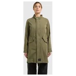 Kurzmantel Khujo "THERES", Damen, Gr. M, olive, Twill, 100% Baumwolle, unifarben, regular fit knielang, eingesetzt abgesteppte Kante, M&auml;ntel Kurzmantel