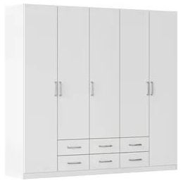 Dreht&uuml;renschrank Rauch "Kleiderschrank Garderobe GAMMA Breiten 91/136/181/226/271/315/360 cm", alpinwei&szlig;, griffe chrom, B:226cm H:210cm T:54cm, Holzwerkstoff, Schr&auml;nke, Dreht&uuml;renschrank, mit Schubladen, verschiedene Griff-Varianten TOPSELLER MADE IN GERMANY