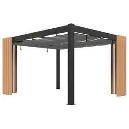 Pavillon Sojag "Kiruna 1012 Anthrazit", anthrazit, B/H/T: 364,3cm x 297,6cm x 299,3cm, Pavillons, 299,3x364,3x297,6cm