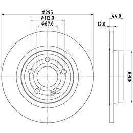 Hella Bremsscheibe 8DD 355 133-351 hinten rechts links voll 295mm f&uuml;r MERCEDES-BENZ (BBDC) 247423021207 A247423021207