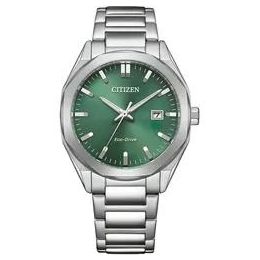 Solaruhr Citizen, silberfarben, gr&uuml;n, Armbanduhren, Herren, Armbanduhr, Damenuhr, Herrenuhr, Edelstahlarmband, analog, Big Date
