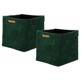 Aufbewahrungsbox LYCCE "Aufbewahrungskorb Faltbare Aufbewahrungsbox Cord 2P 2er Pack", gr&uuml;n, B:33cm H:31cm T:33cm, Obermaterial: 90% Polyester PES. 10% Nylon NY., Aufbewahrungsboxen, Aufbewahrungsbox