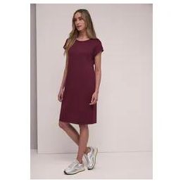 Jerseykleid Street One, Damen, Gr. 46, EURO-Gr&ouml;&szlig;en, truffle rot, Jersey, 73% Viskose, 24% Polyester, 3% Elasthan, unifarben, normal normal, Rundhals, B&uuml;ndchen, Kleider Jerseykleid, knielang