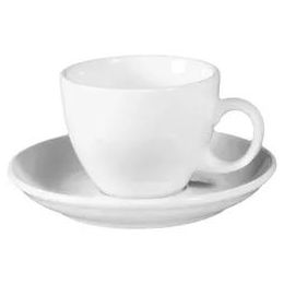 Tasse Seltmann Weiden "Cappuccinotasse mit Untertasse VIP. 220 ml wei&szlig;", wei&szlig;, B:14,7cm H:7,2cm &Oslash;:14,7cm, Porzellan, Trinkgef&auml;&szlig;e, Tasse, Sp&uuml;lmaschinenfest, Mikrowellensicher, Ofenfest