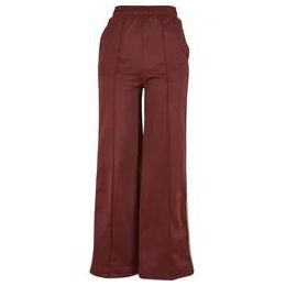 Stoffhose Urban Classics "Urban Classics Damen Ladies Pin Tuck Track Pants", Damen, Gr. M, US-Gr&ouml;&szlig;en, schwarzrust, 100% Polyester, unifarben, loose fit, Hosen Stoffhose