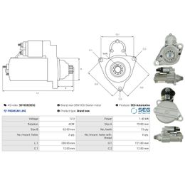 AS-PL Starter S01020(SEG) 12V f&uuml;r VW 0AM911023RX 0AM911023L 0AM911023N