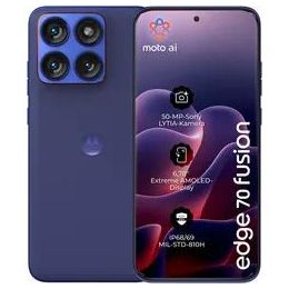 Motorola Smartphone "edge 70 fusion", Energieeffizienz: A (A-G), pantone orient blau, 256 GB, Mobiltelefone