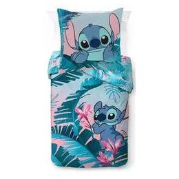 Kinderbettw&auml;sche Disney "Disney Lilo & Stitch Bettbezug-Set 135x200 cm + Kissenbezug 80x80 cm", blau, B/L: 137cm x 200cm, 1 Stk., 1 Stk., Washed Cotton, B/L: 80cm x 80cm, 2 tlg., Washed Cotton, Obermaterial: 100% Baumwolle, Bettw&auml;sche, 100 % Baumwolle, maschinenwaschbar, wendbar
