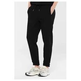 Sporthose SENSES.THE LABEL, Damen, Gr. XXL, Normalgr&ouml;&szlig;en, schwarz, Sweatware, Material: 92% Baumwolle, 8% Elasthan, unifarben, relaxed fit lang, Hosen Sporthose, mit Elastikbund und Kordel