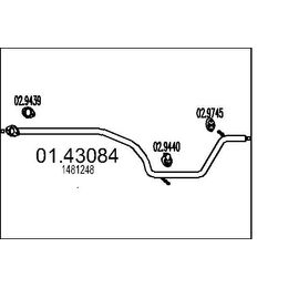 MTS MARKENTECHNIKSERVICEGMBH & CO. KG MTS Abgasrohr 01.43084 vorne f&uuml;r FORD 1481248