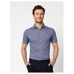 Kurzarmhemd DESOTO "Casual Kent 1/2", Herren, Gr. XXL, N-Gr, navy blau wei&szlig; stripes, Jersey, Obermaterial: 100% Baumwolle, gestreift, slim fit normal, Hemden, Kentkragen, Jerseyhemd, slim fit, fein gestreift