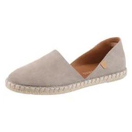 Espadrille VERBENAS, Damen, Gr. 40, hellgrau, Veloursleder, unifarben, Schuhe Espadrille, Strandschuh, Sommerschuh, Loafer aus Veloursleder