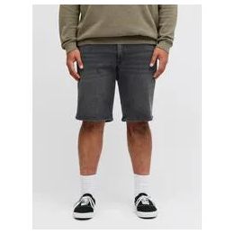 Jack & Jones PlusSize Shorts "JJIRICK JJORIGINAL SHORTS AT 999 PLS", Herren, Gr. 48 (7XL), N-Gr, schwarz, Web, Obermaterial: 54% Baumwolle, 33% Polyester, 7% Lyocell, 4% Viskose, 2% Elasthan, JACK & JONES PLUSSIZE, unifarben, regular fit knielang, Hosen Shorts