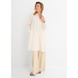 bonprix Longbluse aus softem Viskose-Mix, wei&szlig;, Gr.52, Oversize Longbluse aus softem Viskose-Mix, aus Viskose