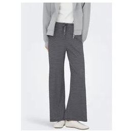 Schlupfhose Only "ONLSAGA LOOSE PANT JRS NOOS", Damen, Gr. L, N-Gr, schwarz stripes:cd, Jersey, Obermaterial: 58% Baumwolle, 38% Polyester, 4% Elasthan, gestreift, loose fit lang, Hosen Schlupfhose, Baumwollmischung, loose fit