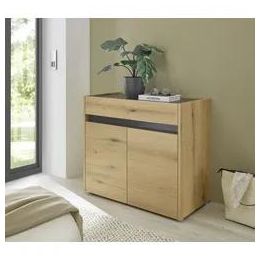 Kommode Home Affaire "GiRON/CiTY, Schrank in vier Farben, modernes Sideboard, Kommode", eiche evoke, B:80cm H:70cm T:40cm, FSC-zertifizierter Holzwerkstoff, Sideboards, Kommode, in zwei Farben erh&auml;ltlich, 2 T&uuml;ren, 1 Schubkasten, 80 cm breit