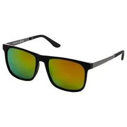 MAN'S WORLD Sonnenbrille MAN'S WORLD, Herren, schwarz matt, verspiegelt, Sonnenbrillen Sonnenbrille, sportlich-modischer Stil, rechteckige Vollrandfassung, schwarz matt