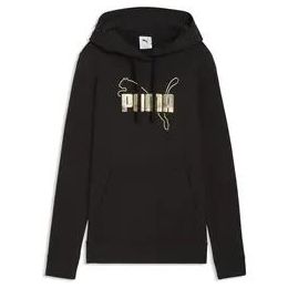 Kapuzensweatshirt Puma "ESS LOGO LAB METALLIC HOODIE TR", Herren, Gr. L, Puma schwarz, Sweatware, Obermaterial: 68% Baumwolle, 32% Polyester, bedruckt, regular fit normal, angesetztes B&uuml;ndchen, Sweatshirts, Regular Fit, mit Print-Applikationen, mit K&auml;ngurutasche, mit Kapuze