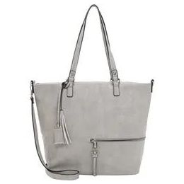Shopper Tamaris "Shopper TAS Nele", Damen, Gr. B/H/T: 43cm x 32cm x 16cm 0, grau (lightgrau 810), Polyurethan, Taschen Shopper