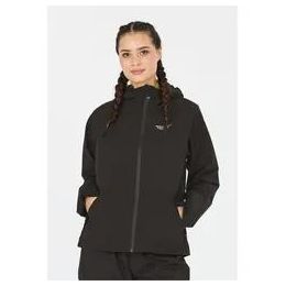 Outdoorjacke WEATHER REPORT "Gust", Damen, Gr. 36, schwarz, grau, 100% Polyester, unifarben, normal, hoch geschlossener Ausschnitt, Jacken Outdoorjacke, mit getapten N&auml;hten