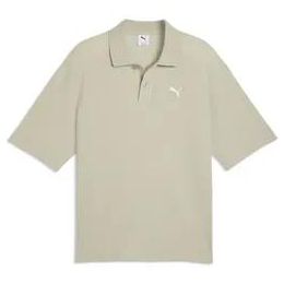 Poloshirt Puma "Wardrobe Essentials Boxy Polo Herren", Herren, Gr. M, pebble gray beige, Obermaterial: 41% Polyester, 59% Baumwolle. Rippe: 100% Baumwolle, clean, Shirts