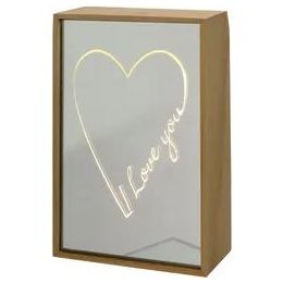 LED-Dekofigur CREATIV HOME "Dekoobjekt mit Schriftzug I LOVE YOU", klar, B:12cm H:18cm T:5cm, Dekofiguren, mit LED-Beleuchtung
