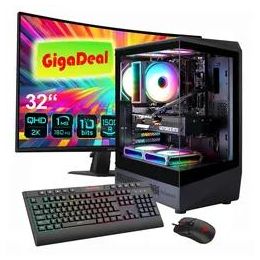 GAMEMAX Gaming-PC-Komplettsystem "GigaDeal VISTA COC 2771 AMD Ryzen 5 7500F 32GB DDR5 1TB SSD RTX 5070", Energieeffizienz: G (A-G), schwarz, Microsoft Windows 11 Home (64 Bit), 32 GB RAM 1.000 GB SSD, Computer_Komplettsysteme, Windows 11, DDR5 RAM + Gigabyte GS32QCA LED-Monitor Curved