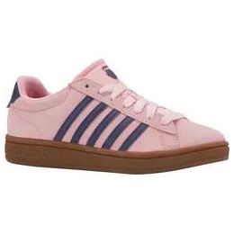 Sneaker K-Swiss "COURT TIEBREAK II SDE", Damen, Gr. 39, blau (orchid pink, blau ribbon), Leder, Schuhe Sneaker