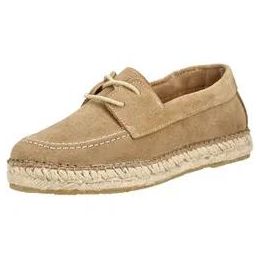 Espadrille Pavement "Pavement Halbschuhe Leder", Damen, Gr. 38, taupe, Leder, Schuhe Espadrille