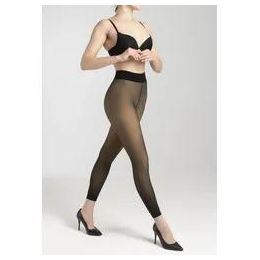 Thermoleggings Camano "comfort", Damen, Gr. 42, N-Gr, schwarz (schwarz, transparent), Obermaterial: 50% Polyester, 40% Polyamid, 10% Elasthan, unifarben, figurbetont kn&ouml;chelfrei, Hosen, Thermo Warm & Transparent Leggings, Komfort-Baumwollzwickel